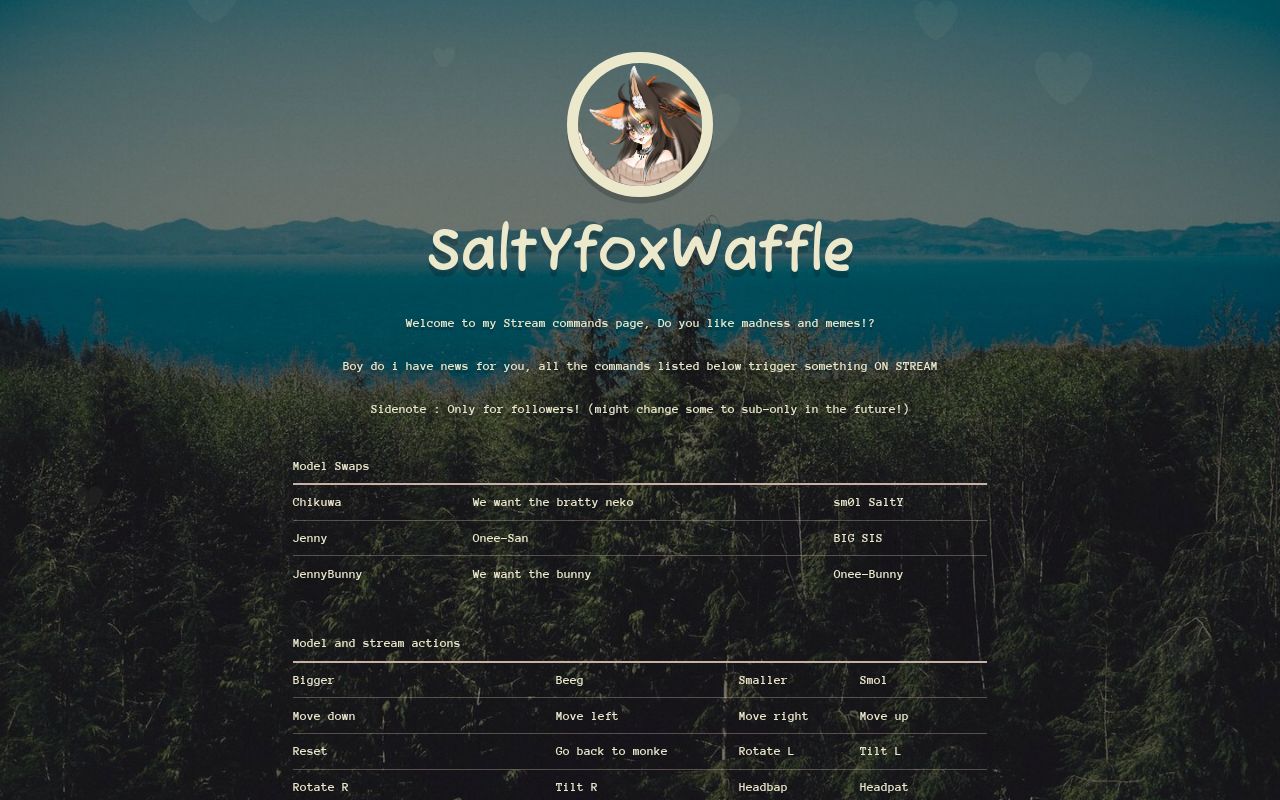 Saltyfoxwaffles Stream Commands